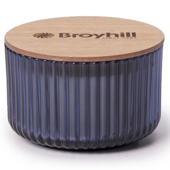 Broyhill | Accents | New Broyhill Moonlit Jasmine Blue Rib Glass 3wick ...